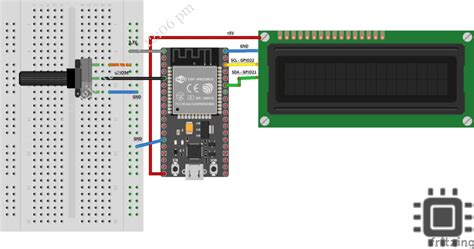 esp32 adc read analog values with lcd display in arduino ide