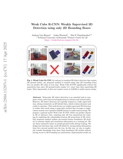 Pdf Weak Cube R Cnn Weakly Supervised 3d Detection Using Only 2d