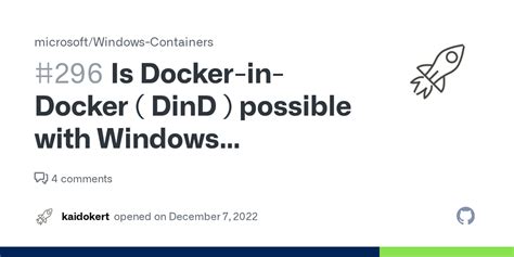 Is Docker In Docker Dind Possible With Windows Containers · Issue