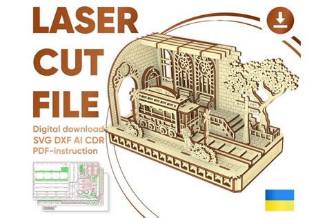Laser Cut Diorama Japanese Tram Station Svg Book Nook