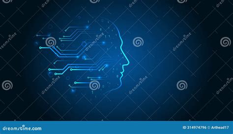 Digital Brain Vector Software Digital Code Network Interpretation Stock Illustration