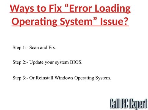 Ppt Fix Asus Laptop “error Loading Operating System” Issue Powerpoint