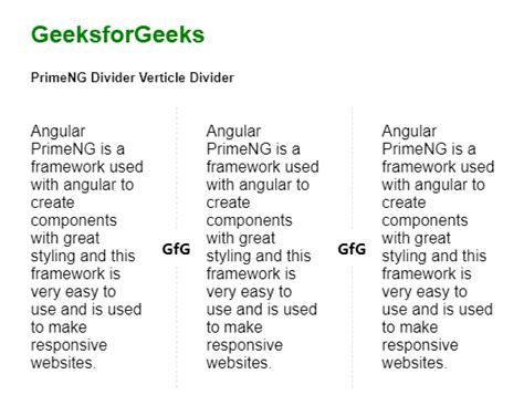 Angular PrimeNG Divider Vertical Divider GeeksforGeeks