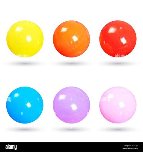 Colored Spheres Set Collection Of Shiny And Glossy 3d Multicolored Glass Spheres Multicolored