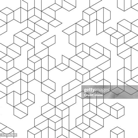 Isometric Cube Pattern Seamless Light Blue Isometric Cube Illusion