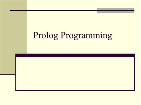 Prolog Programming Ppt