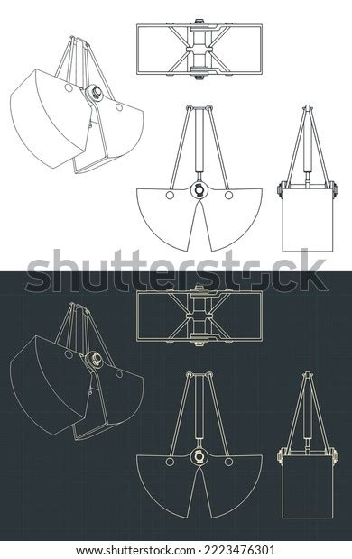 Stylized Vector Illustration Blueprints Clamshell Digging Stock Vector Royalty Free 2223476301 Stylized Vector Illustration Blueprints Clamshell Digging Stock Vector Royalty Free 2223476301