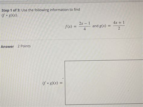 Solved Step Of Use The Following Information To Find Chegg Com