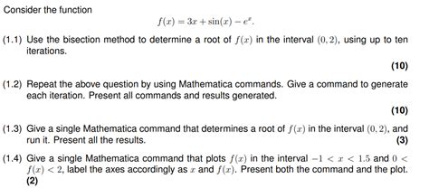 Solved Consider The Functionf X 3x Sin X Ex 1 1 ﻿use The