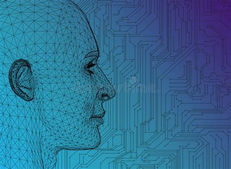Abstract Human Head With Binary Code Stock Illustration Illustration
