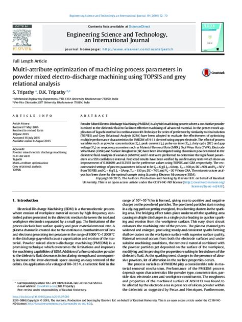 Pdf Multi Attribute Optimization Of Machining Process Parameters In