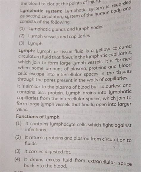 Lymph Lymph Or Tissue Fluid Is A Yellow Coloured Circulatory Fluid That