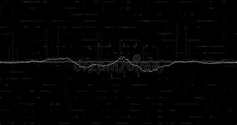Digital Sound Wave Animation With White Dots And Blue Accents On Black