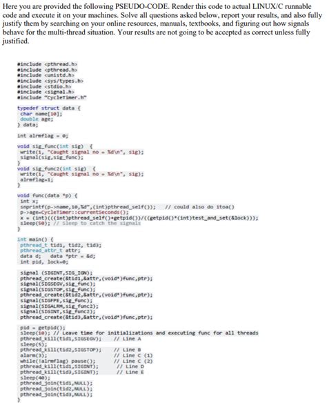 Solved Here You Are Provided The Following PSEUDO CODE Chegg