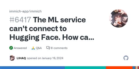 The Ml Service Cant Connect To Hugging Face How Can I Download The Models Manually · Immich