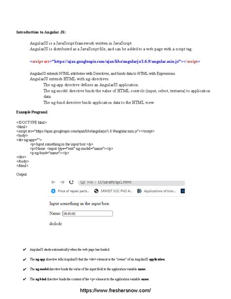 Jntuk R20 B Tech CSE 3 2 MST Unit 5 Notes Introduction To Angular JS
