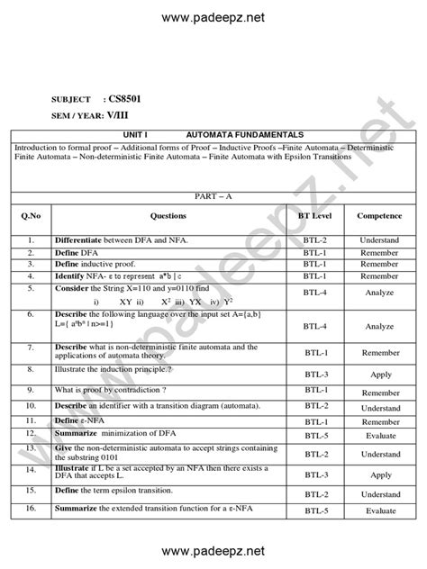 Automata Fundamentals An Introduction To Formal Proofs Finite Automata Theory And Regular