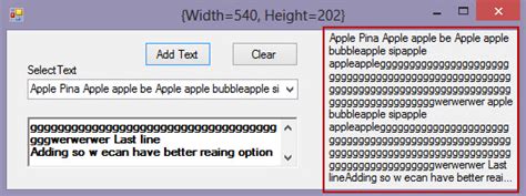 i need to add scroll property to a label control within a