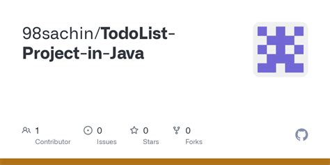 GitHub 98sachin TodoList Project In Java