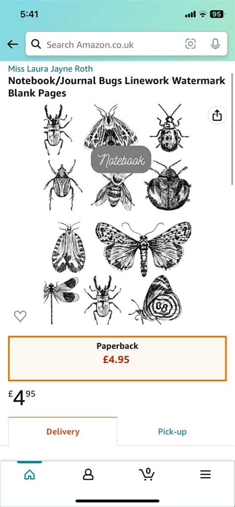Linework Bugs Plain Page Notebook Amazon Notebook Ts Notebook