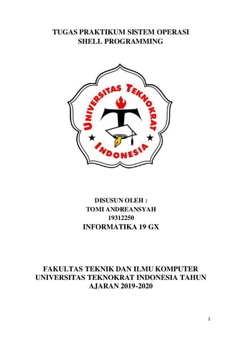Pdf Tugas Praktikum Sistem Operasi Shell Programming
