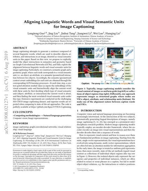 Aligning Linguistic Words And Visual Semantic Units For Image Captioning Deepai