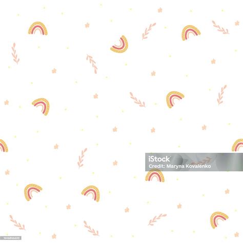 추상적인 꽃 무지개와 식물 요소 벽지 어린이 직물 보육원 인테리어 보헤미안 스타일의 파스텔 베이비 샤워 그림 흰색 배경에 대한