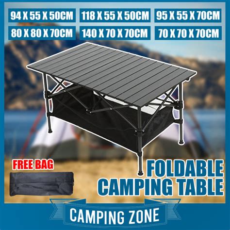 Outdoor Folding Camping Table With Net Portable Aluminum Table Foldable Camping Dining Table