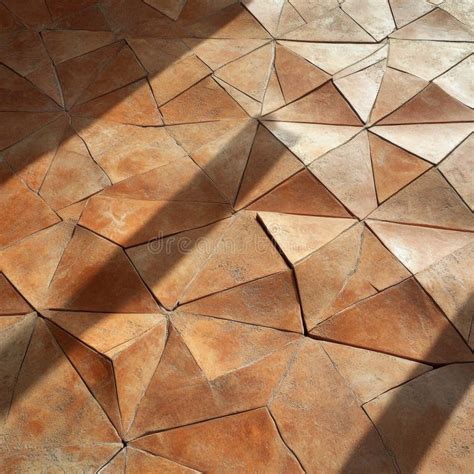 Geometric Terracotta Tile Pattern With Dynamic Diagonal Shadows Stock Image Image Of Decor