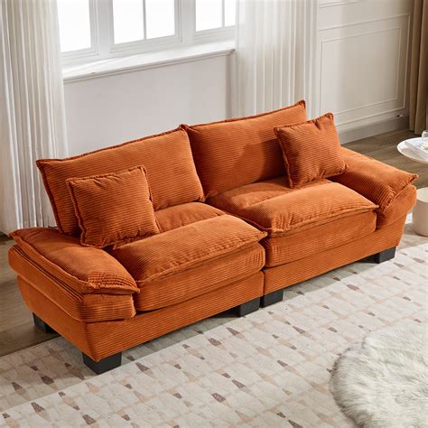 84 Corduroy Sofa Sleeper Couch Modern 10 Seater Deep Seating Loveseat