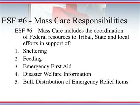 Ppt An Overview Of Esf 6 Mass Care Powerpoint Presentation Free Download Id 186565