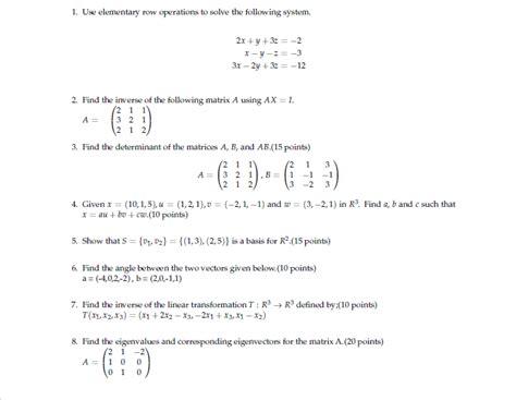 Solved 1 Use Elementary Row Operations To Solve The Chegg Com