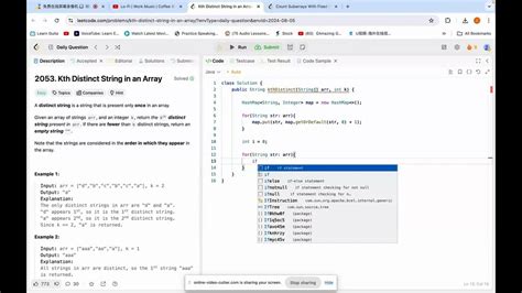 2053 Kth Distinct String In An Array Youtube