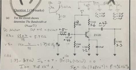 Solved Question 2 10 Marks For The Circuit Shown In Fig