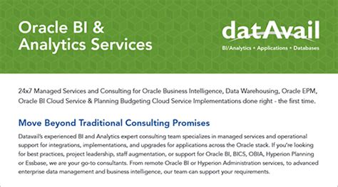Oracle Bi And Analytics Services Datavail