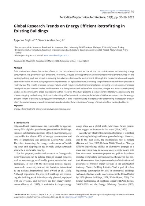 Pdf Global Research Trends On Energy Efficient Retrofitting In