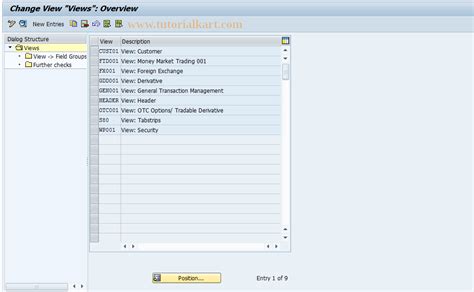 GFTR C SAP Tcode FTTR Views