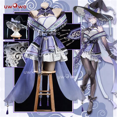 [last Batch]uwowo Genshin Impact Fanart Keqing Witch Cosplay Costume