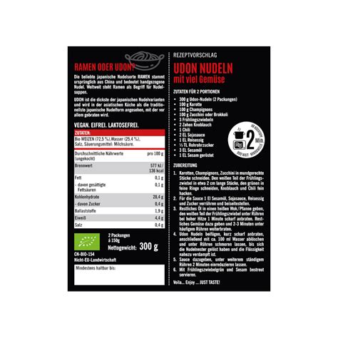 BIO UDON NUDELN 300G von Just Taste - Jetzt bestellen!