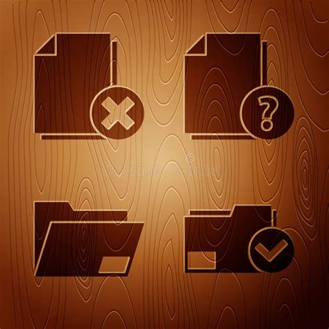 Set Document Folder And Check Mark Delete File Document Document Folder And Unknown Document