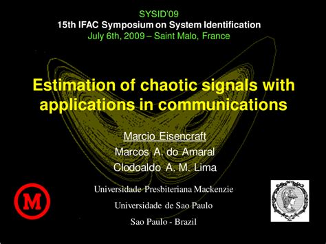 Pdf Sysid 2009 Estimation Of Chaotic Signals With Applications In Communications