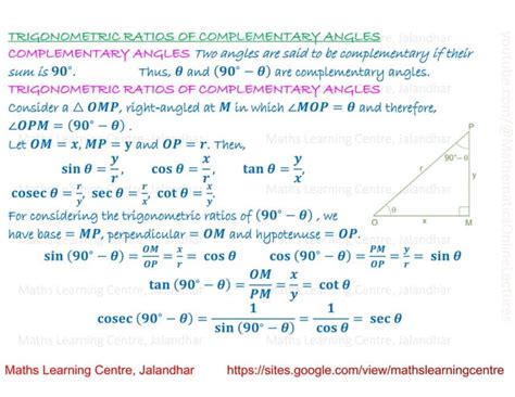 Class 10chapter 8introduction To Trigonometryparticular Angles