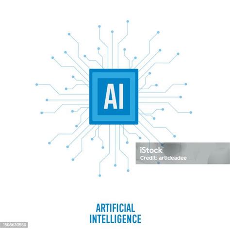 인공 지능 로고 디자인 인공 지능 프로세서 칩 기계 학습 스마트 로봇 및 클라우드 컴퓨팅 네트워크 디지털 Ai 기술 컴퓨터