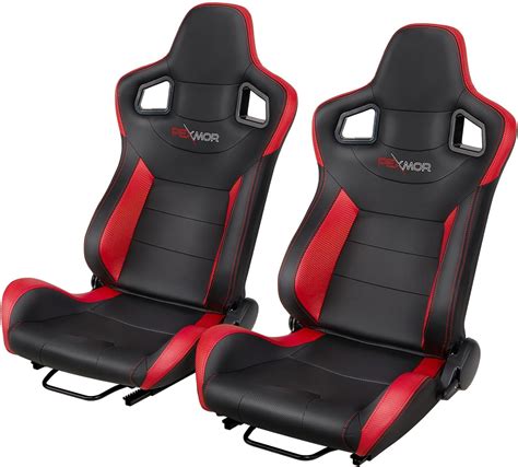 Pexmor 2 Pcs Reclinable Universal Racing Bucket Seats W