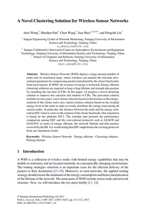 Pdf A Novel Clustering Solution For Wireless Sensor Networks