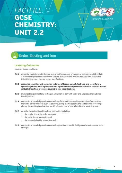 SOLUTION Gcse Redox Rusting And Iron Studypool