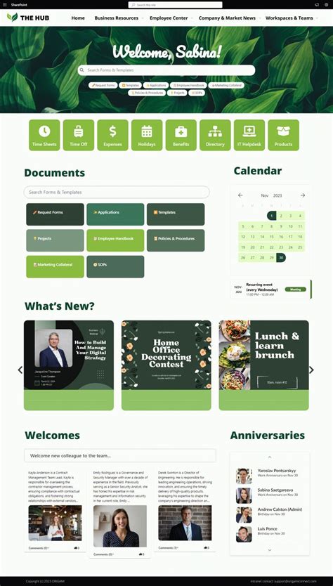 15 Modern Sharepoint Intranet Site Examples For 2024 — Origami Sharepoint Intranet Sharepoint