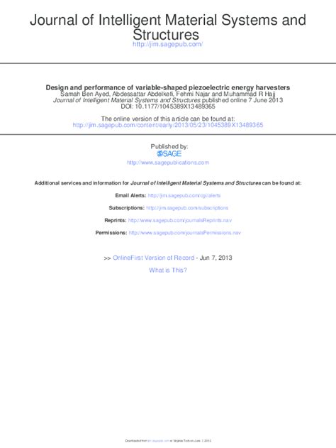 Pdf Design And Performance Of Variable Shaped Piezoelectric Energy Harvesters