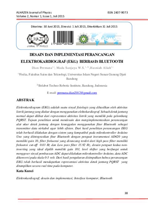 pdf desain dan implementasi perancangan elektrokardiograf ekg