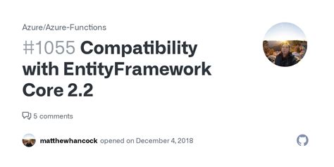 Compatibility With Entityframework Core 22 · Issue 1055 · Azureazure Functions · Github